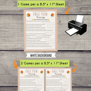 Fall Fun Trivia Game | Autumn Days Trivia Quiz | Fall Fun Game | Family ...