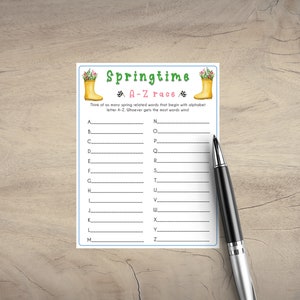Spring A to Z Race Printable Game | Fun Spring Party Game| Spring ...