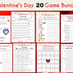 20 Valentines Day Printable Game Bundle, Fun Valentines Party Party ...