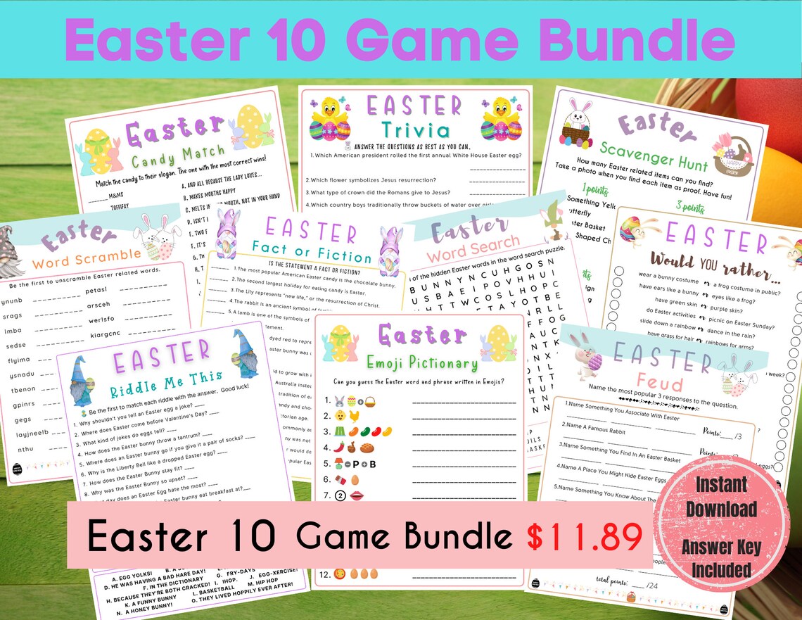 Easter Word Search Game Easter Printable Game for Kids & | Etsy