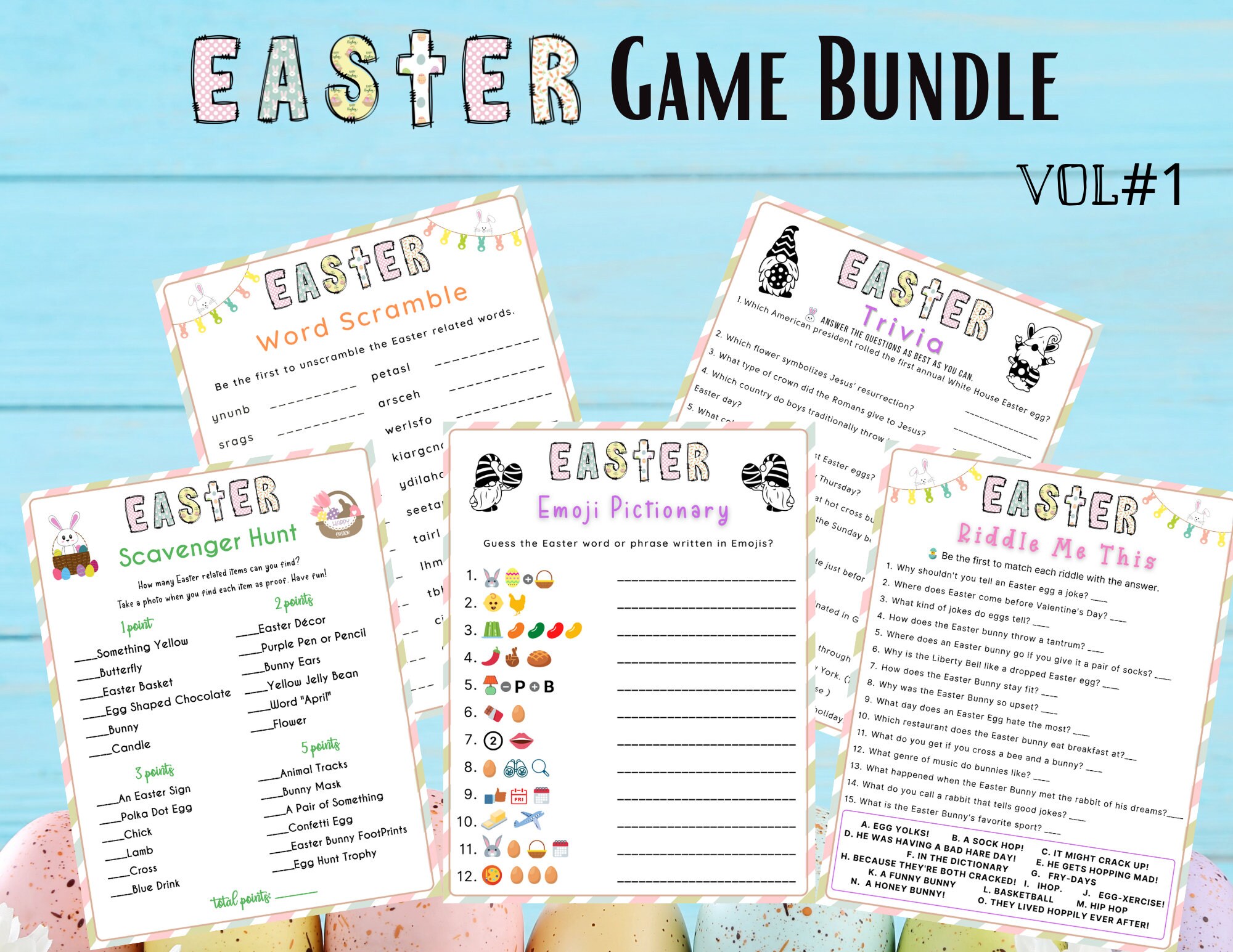 Easter Game Bundle Vol.1 | Printable Easter Game for Kids, Teens ...