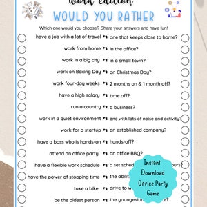 12 Office Party Printable Game Bundle | Coworker Staff Game | Fun Work ...