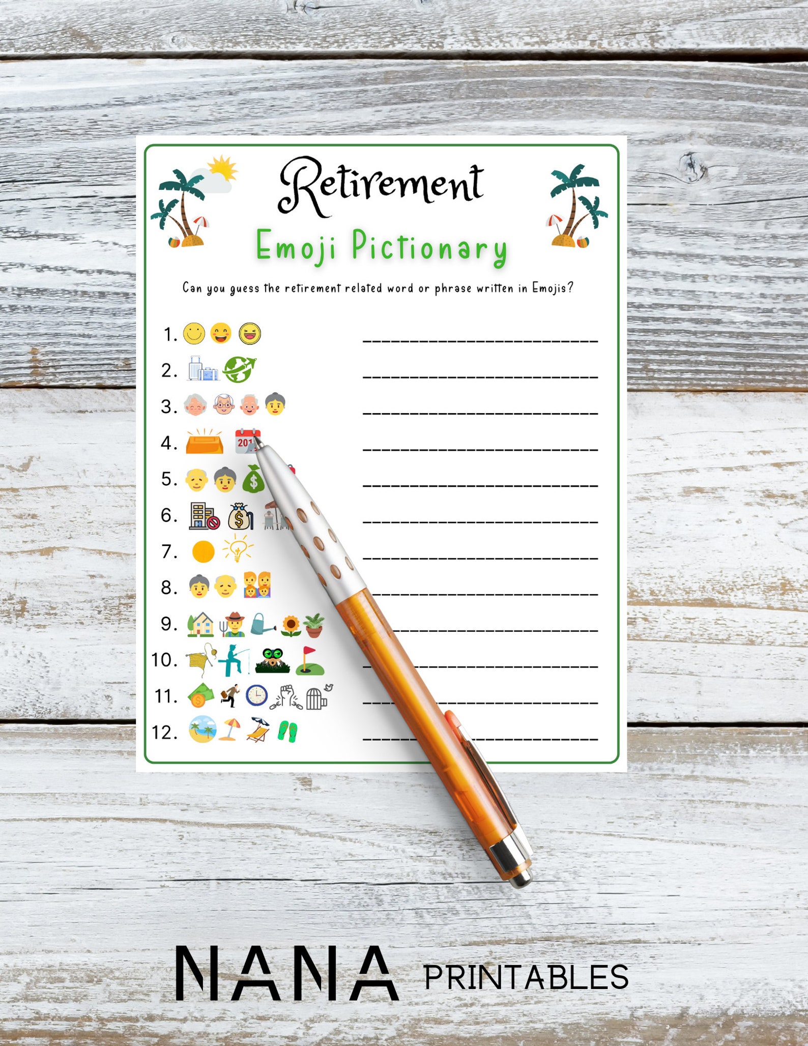 Retirement Emoji Pictionary Game: Fun Office Party (PDF) - Etsy