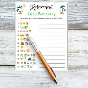 Retirement Emoji Pictionary Game: Fun Office Party (PDF) - Etsy