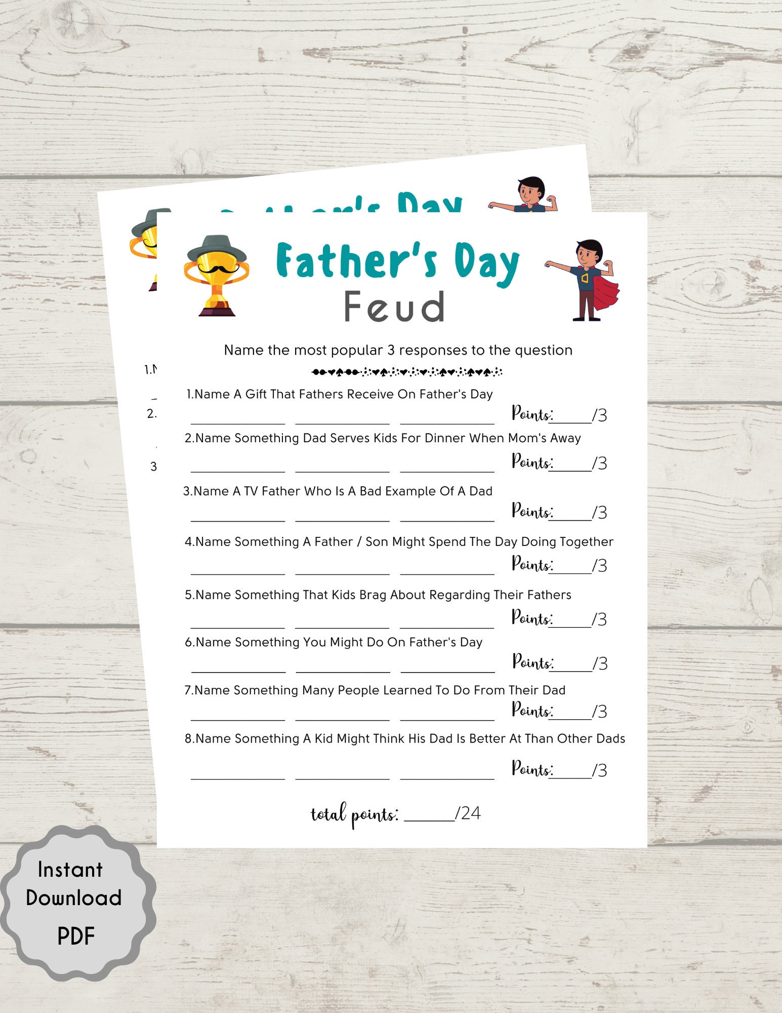 Father's Day 9 Game Bundle Father's Day Game For | Etsy