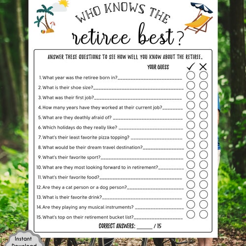 Retirement Party Game Who Knows the Retiree Best Fun - Etsy