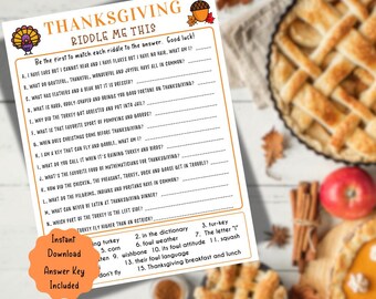 Thanksgiving Riddles | Printable Thanksgiving Game | Thanksgiving ...