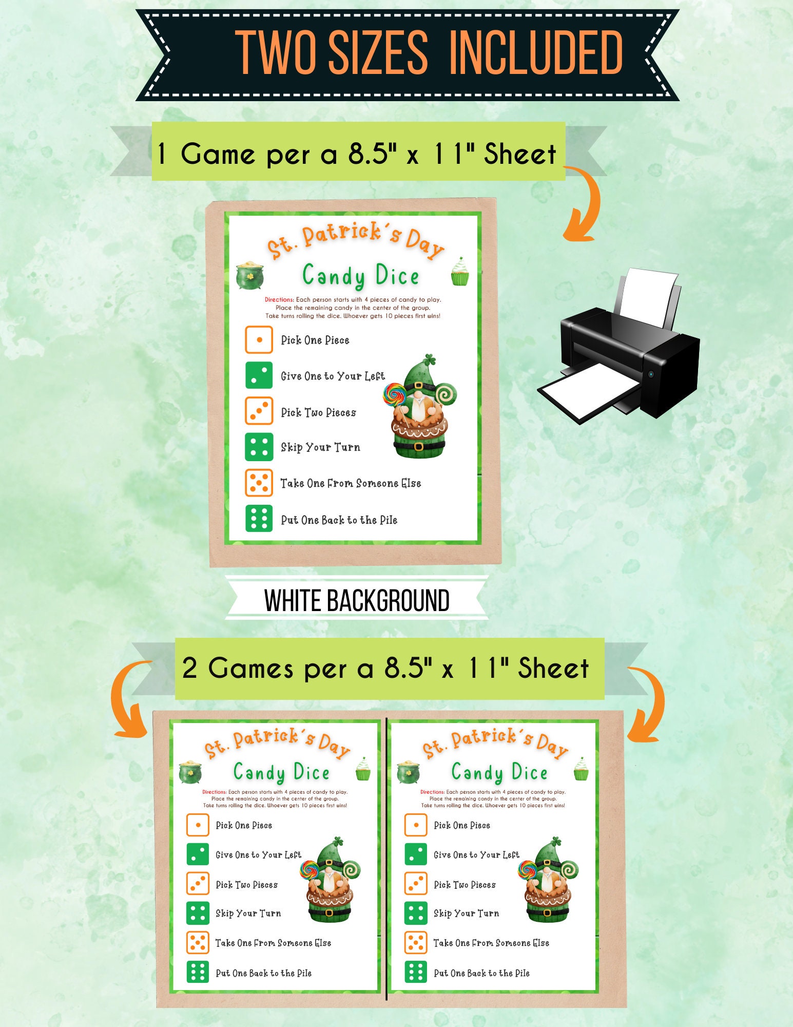 St. Patrick's Day Candy Dice Game St. Patrick's Game for Kids & Adults ...