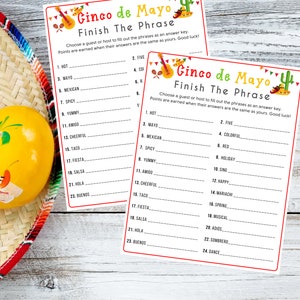 5 Cinco De Mayo Games Bundle L Fun Printable Game Mexican Fiesta Trivia ...