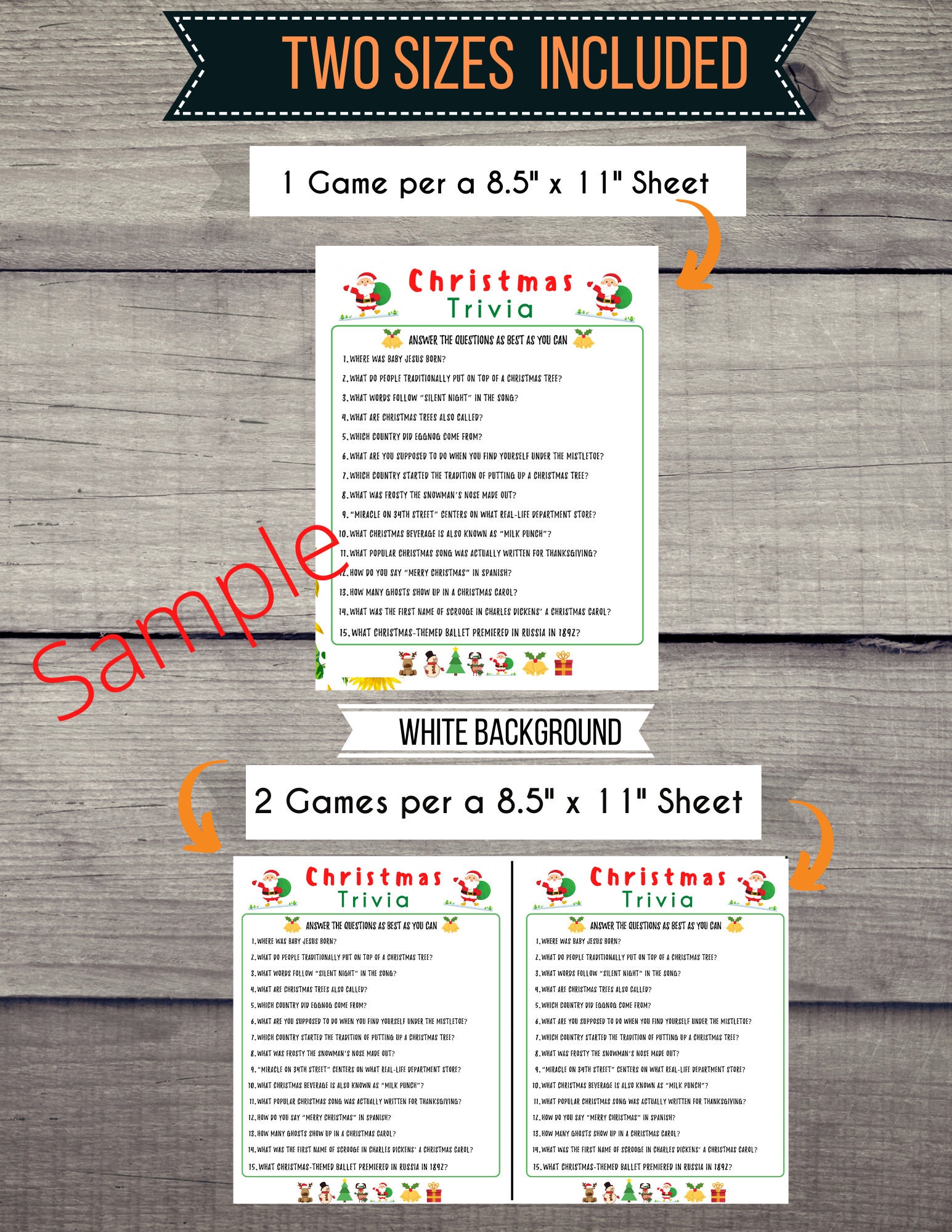 Christmas Trivia Game, Holiday Party, Printable (instant Download) - Etsy