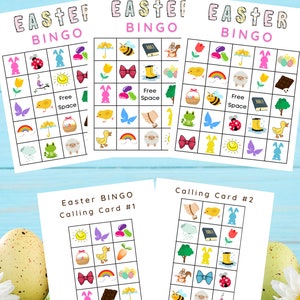 30 Easter Bingo Unique Cards With Calling Cards Fun Printable Easter ...