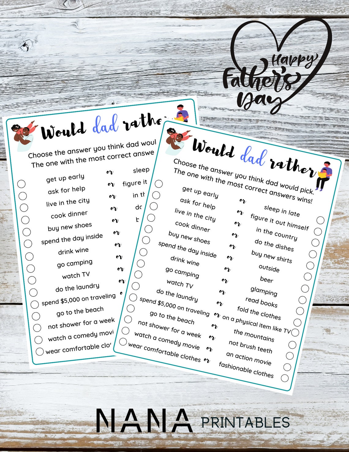 Father's Day 9 Game Bundle Father's Day Game for - Etsy