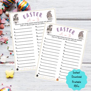 Easter A to Z Game Easter Printable Game for Kids & Adults - Etsy