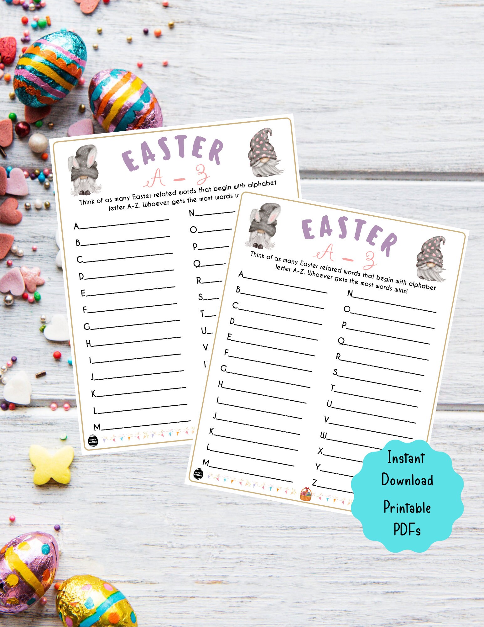 Easter A to Z Game Easter Printable Game for Kids & Adults - Etsy