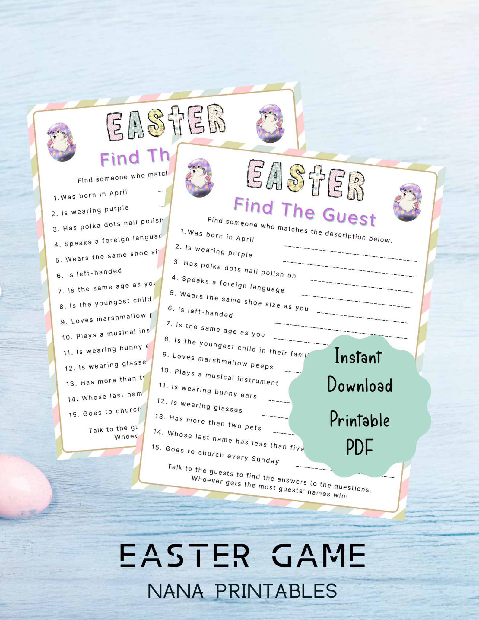 8 Easter Game Bundle Printable Easter Game for Kids, Teens & Adults ...