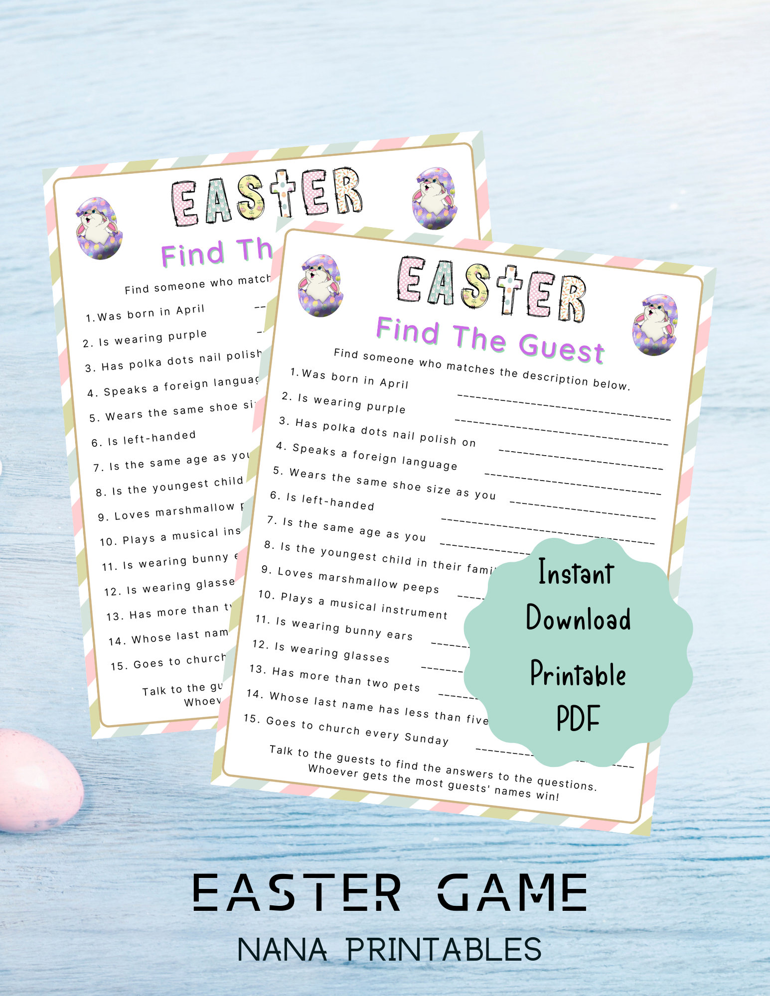 8 Easter Game Bundle | Printable Easter Game for Kids, Teens & Adults ...