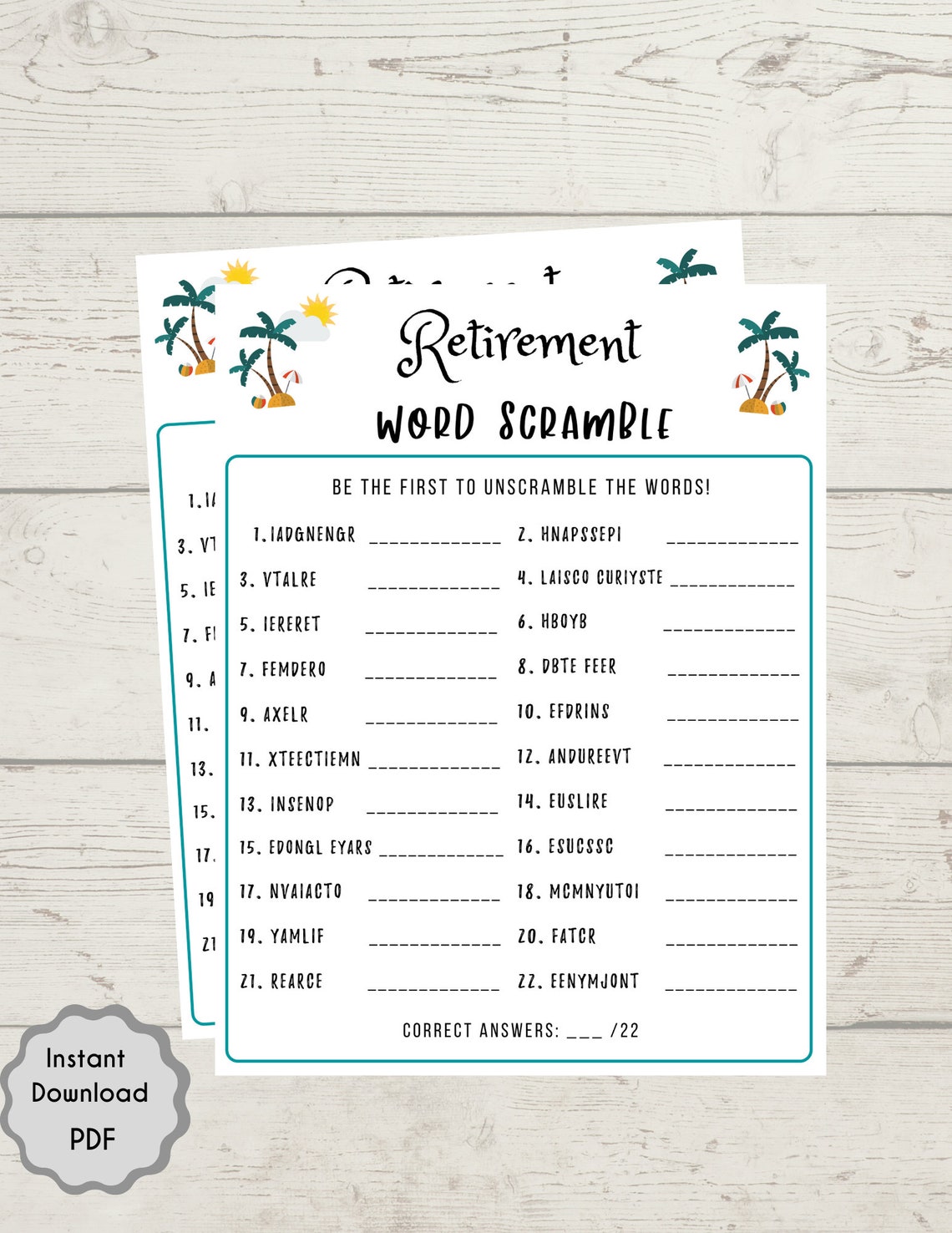 8 in 1 Retirement Party Game Bundle Fun Retirement Party - Etsy