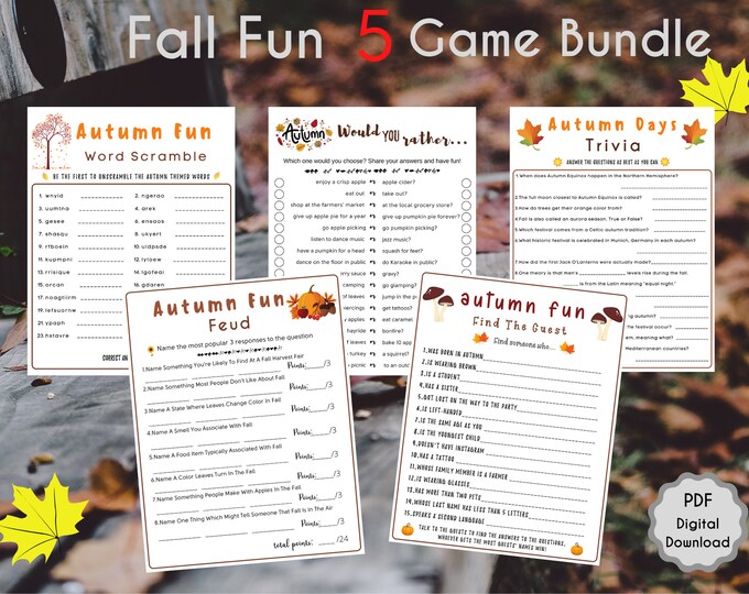 Autumn Trivia Game, Fall Trivia Game, Autumn Seniors Game, Autumn ...