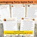 Thanksgiving Game Printable Thanksgiving Party Game for Kids Adults ...