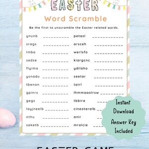 Easter Word Scramble Game Easter Printable Game for Kids, Teens ...