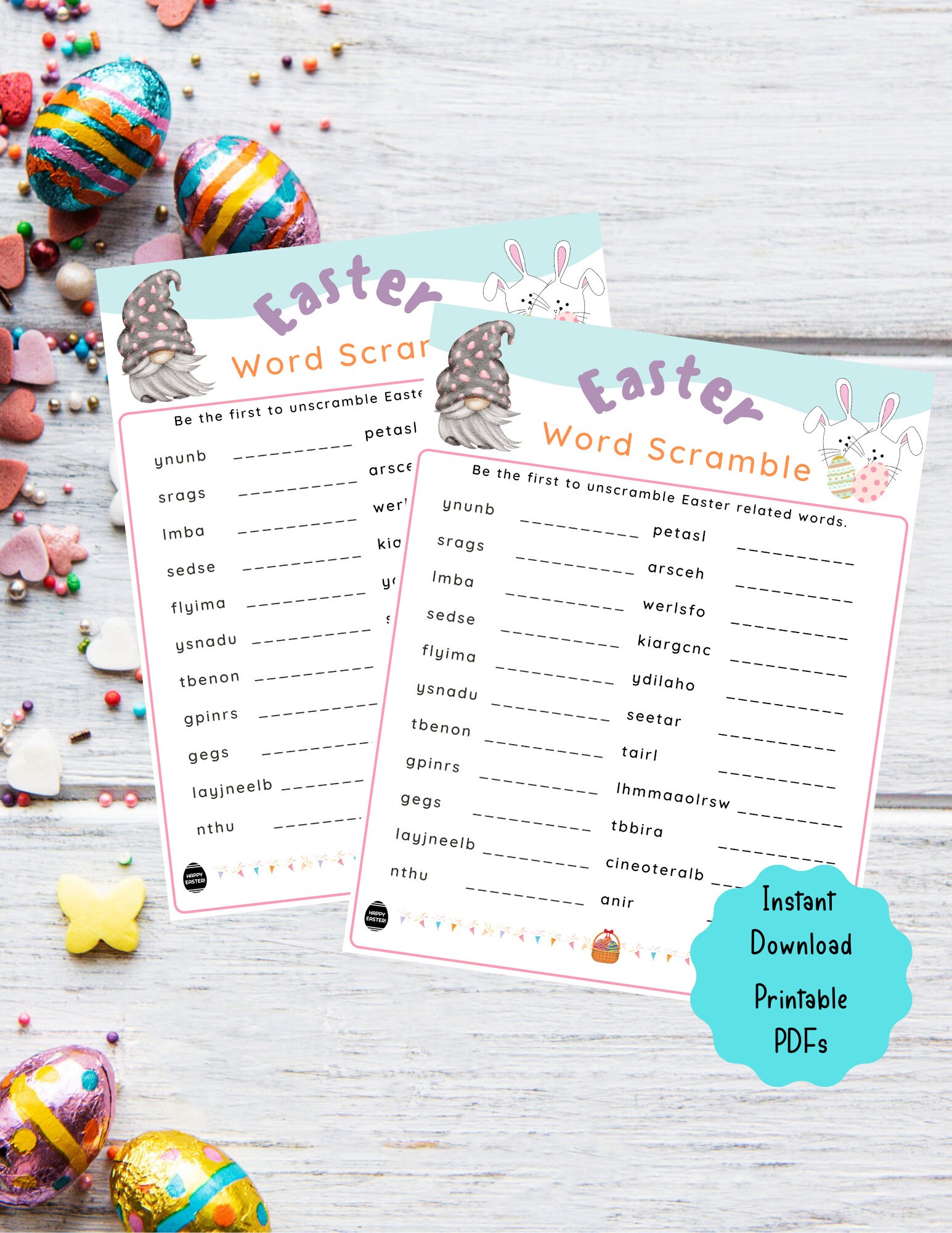 Easter Word Scramble Game | Easter Printable Game for Kids & Adults ...