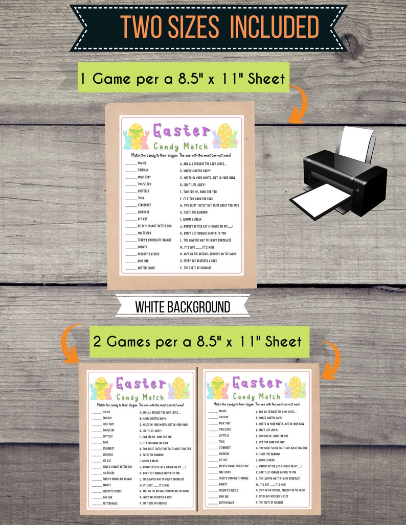 Easter Candy Match Game Easter Printable Game for Kids & Adults Easter ...