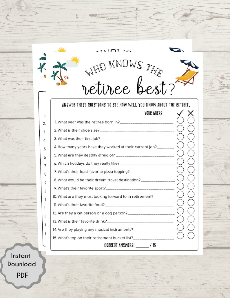 Retirement Party Game | Who Knows the Retiree Best | Fun Retirement ...