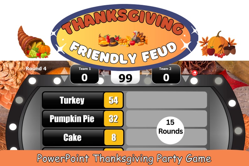 Thanksgiving Jeopardy Powerpoint Game: Family Party Fun (digital ...