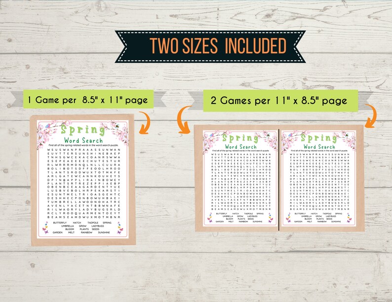 Spring Word Search Printable Game | Fun Spring Party Games | Spring ...