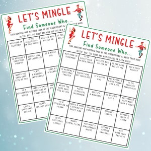 Christmas Find Someone Who Bingo Game: Holiday Party Activity ...