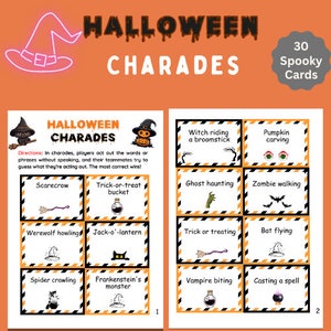 Halloween Charades Game Printable Fun Halloween Game Halloween ...