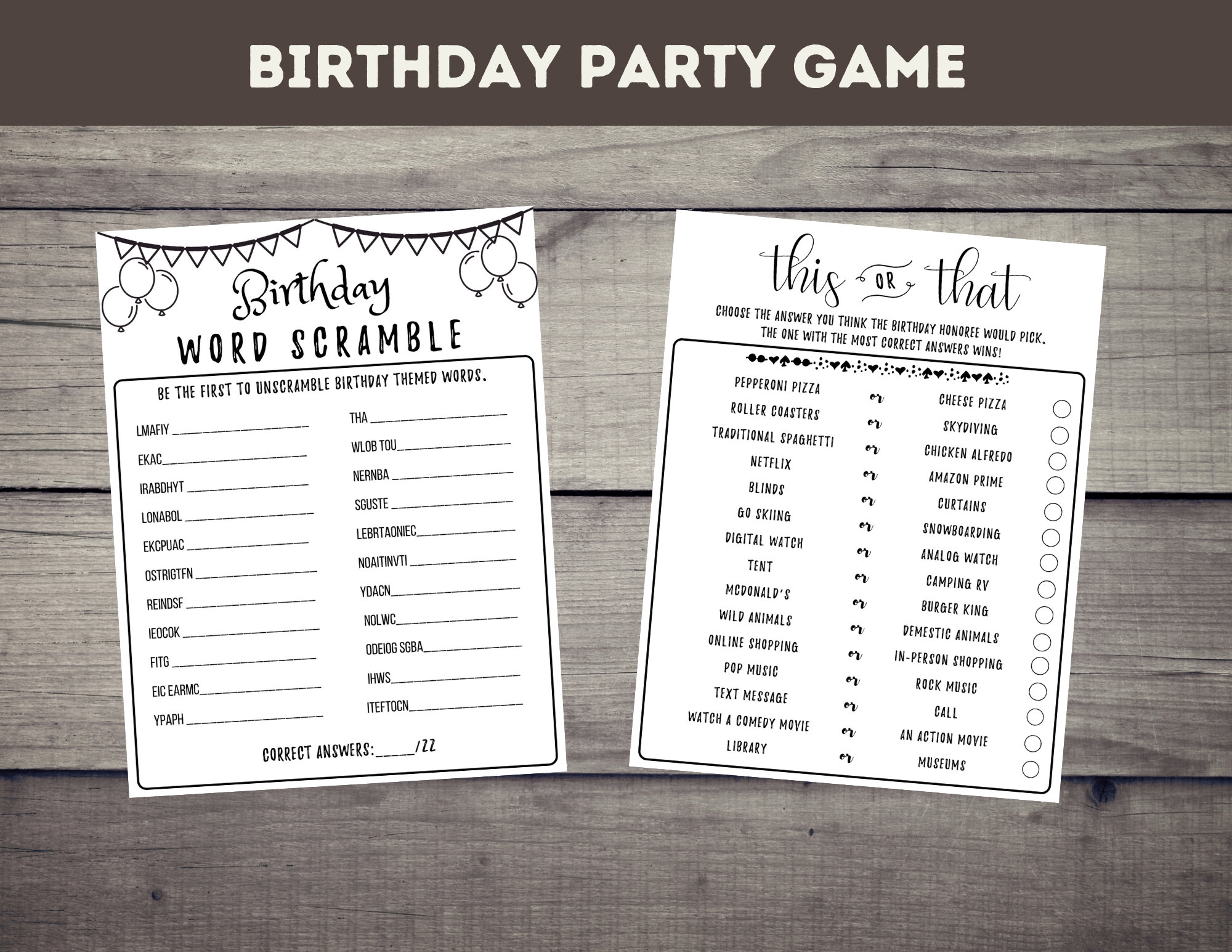 1991 33rd Birthday Printable Party Games, Born in 1991 Birthday Games ...