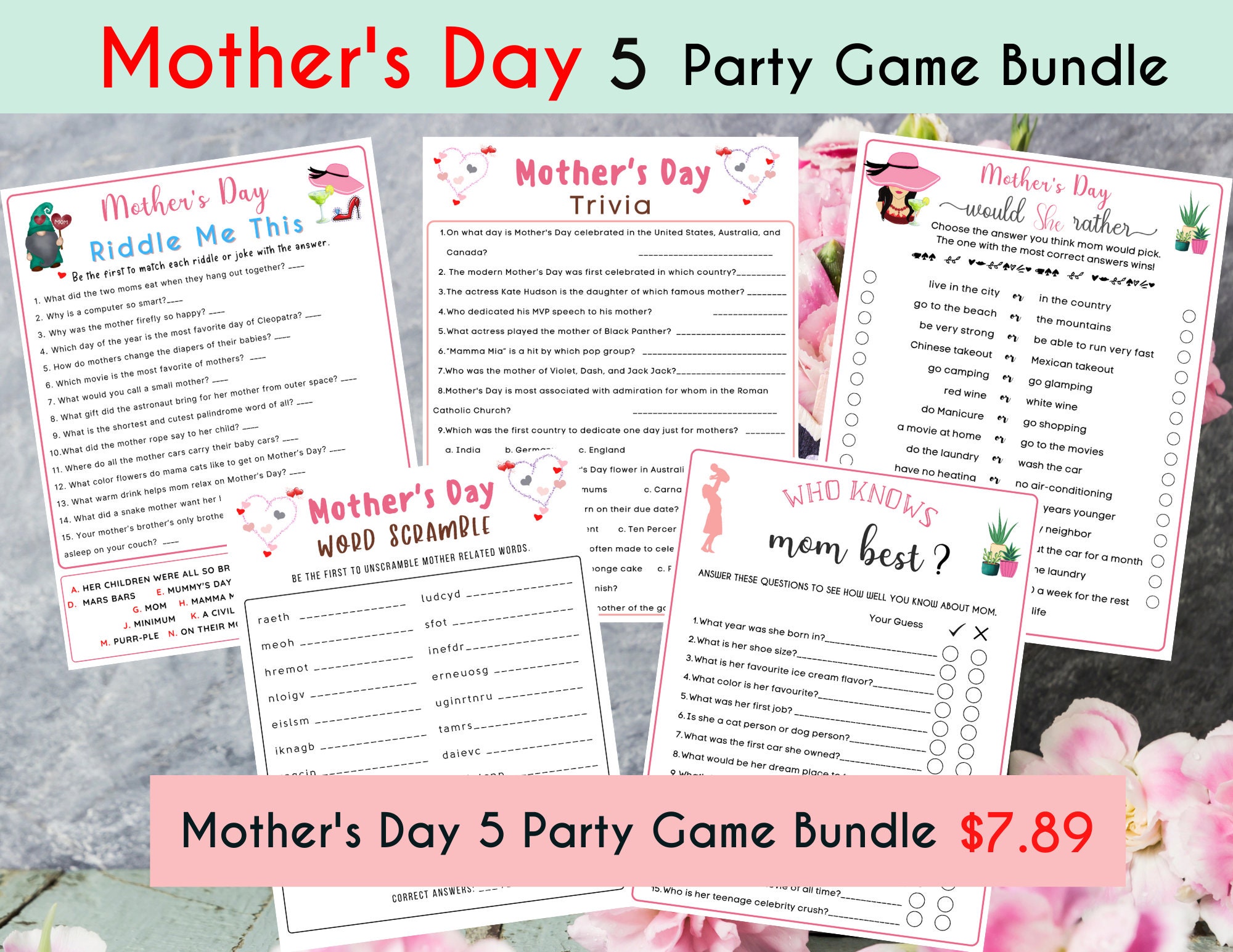Mother's Day Fact or Fiction Game Mother's Day Game - Etsy
