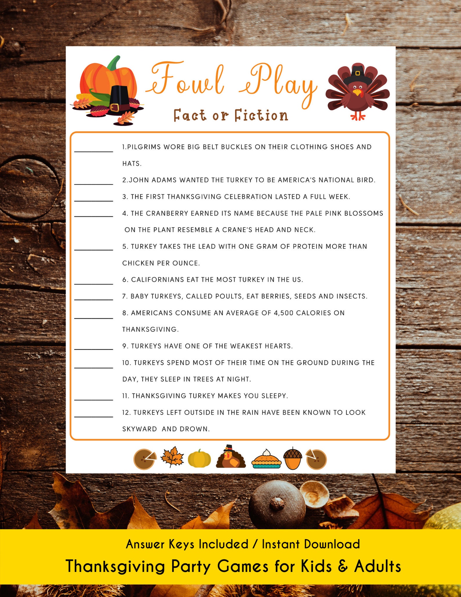5 Thanksgiving Game Bundle Vol.2,thanksgiving Printable Games ...