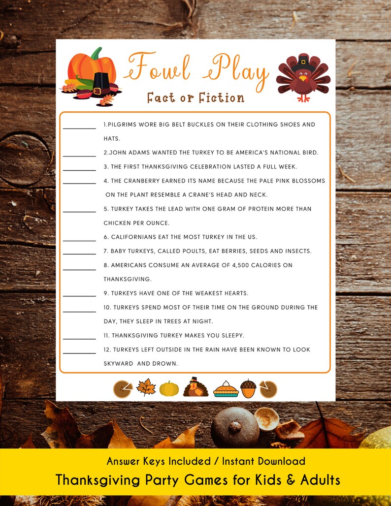 5 Thanksgiving Game Bundle Vol.2,thanksgiving Printable Games ...