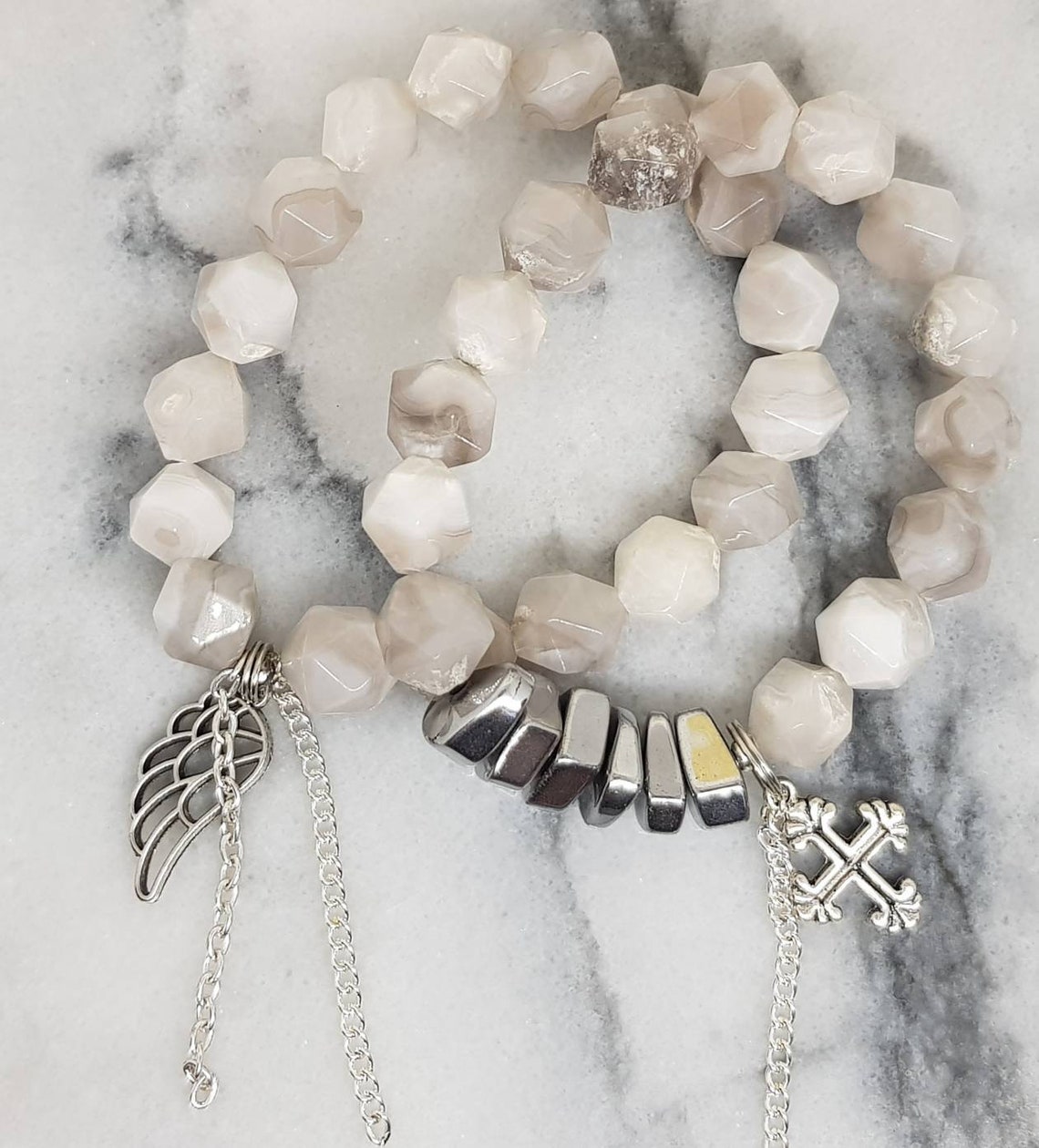 Raw gems bracelets jade agate ore quartz chunks | Etsy