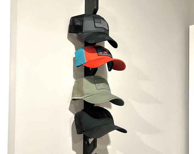 Woodstock Hat Rack for Baseball Caps Single Vertical Rack Holds 8 Hats ...