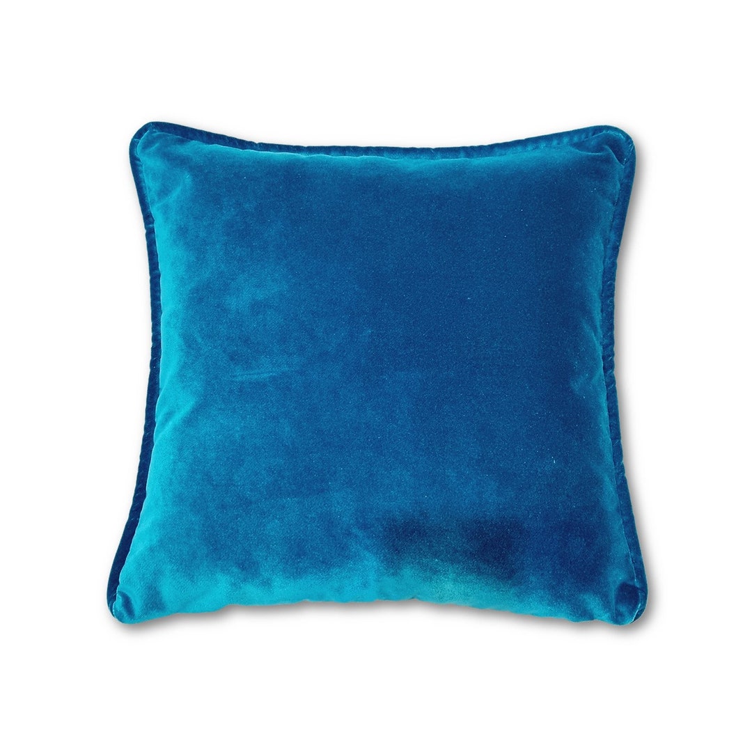 Luxury Teal Blue Velvet Pillow Cover, Velvet Pillow, Throw Pillows ...