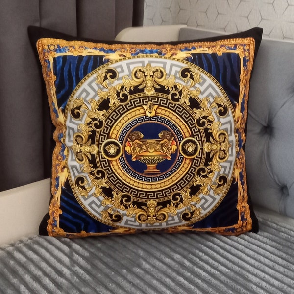 Velvet Greek Key Pillow - Etsy