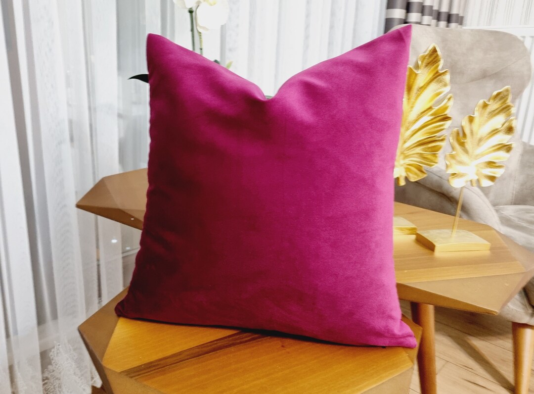 Dark Fuchsia Velvet Pillow Cover, Fuchsia Pillows, Velvet Pillow ...