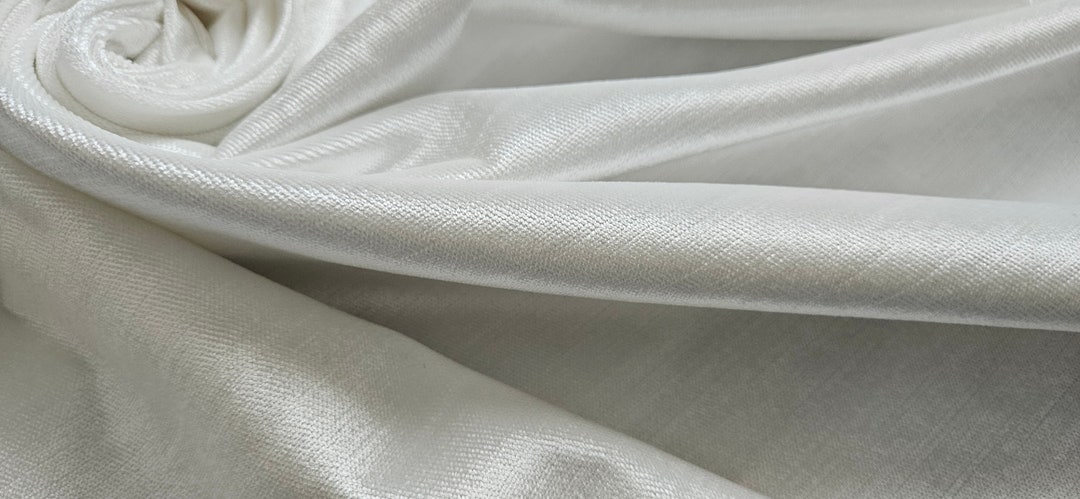 Bright White Silk Velvet Fabric , (color-01 ) Luxury Velvet Fabric ...