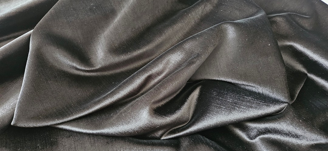 Black Silk Velvet Fabric , (color-31 ) Luxury Velvet Fabric, Sofa ...