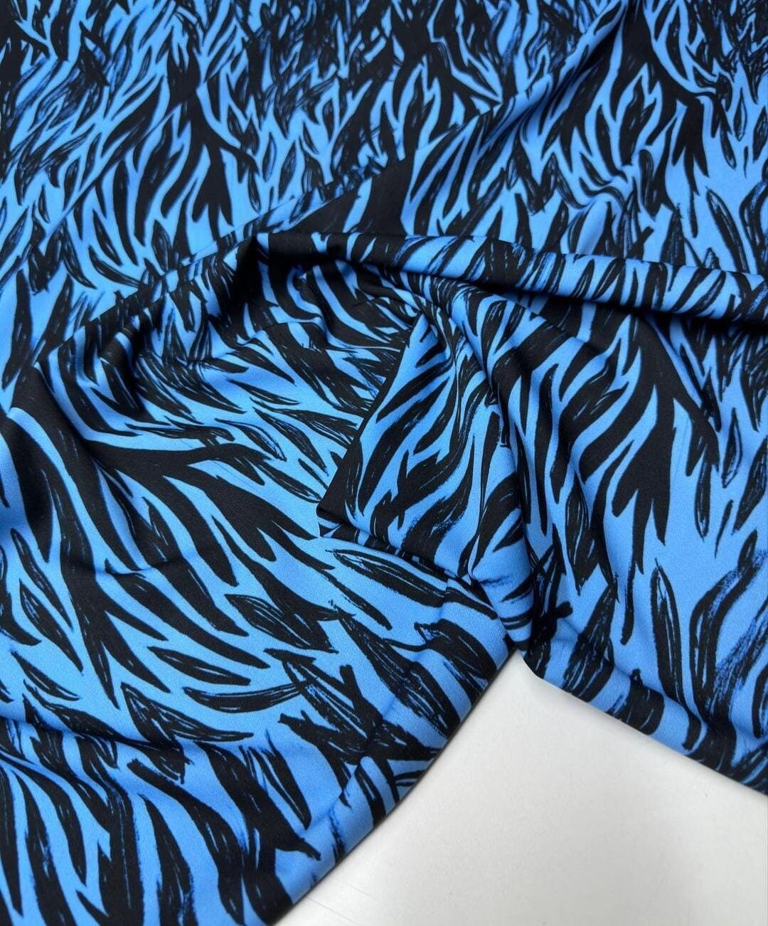 Blue Black Grass Pattern Crepe Fabric Skirt Fabric Trousers - Etsy