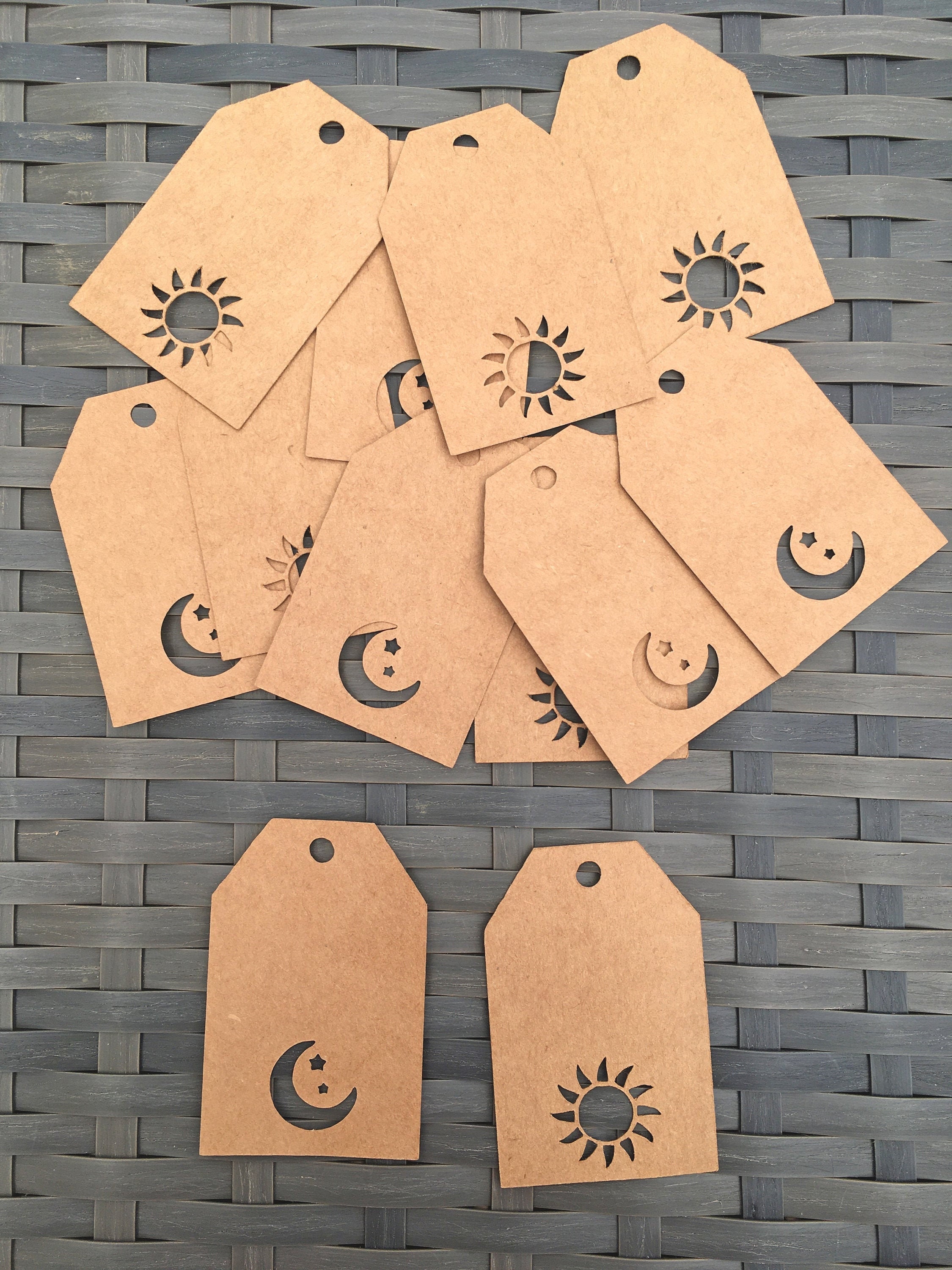 Sun and Moon Mini Gift Tags 12 Tag Set - Etsy UK