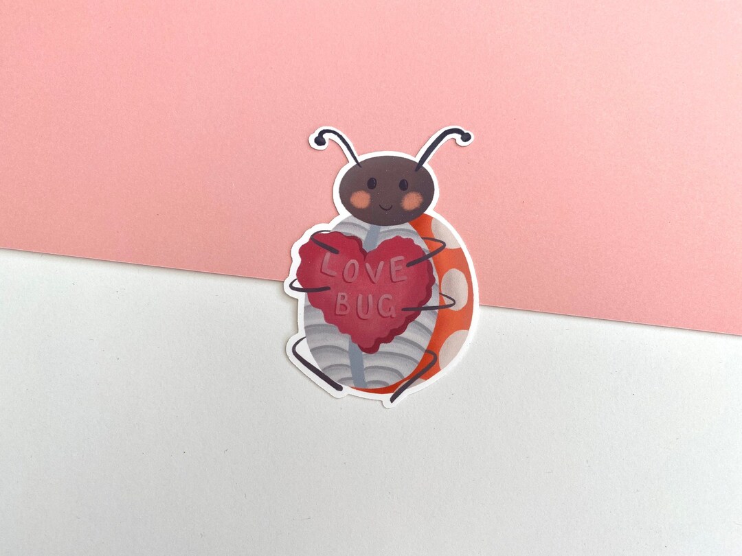 Love Bug Sticker Cute Ladybug Ladybird Love Bug Matte Vinyl - Etsy