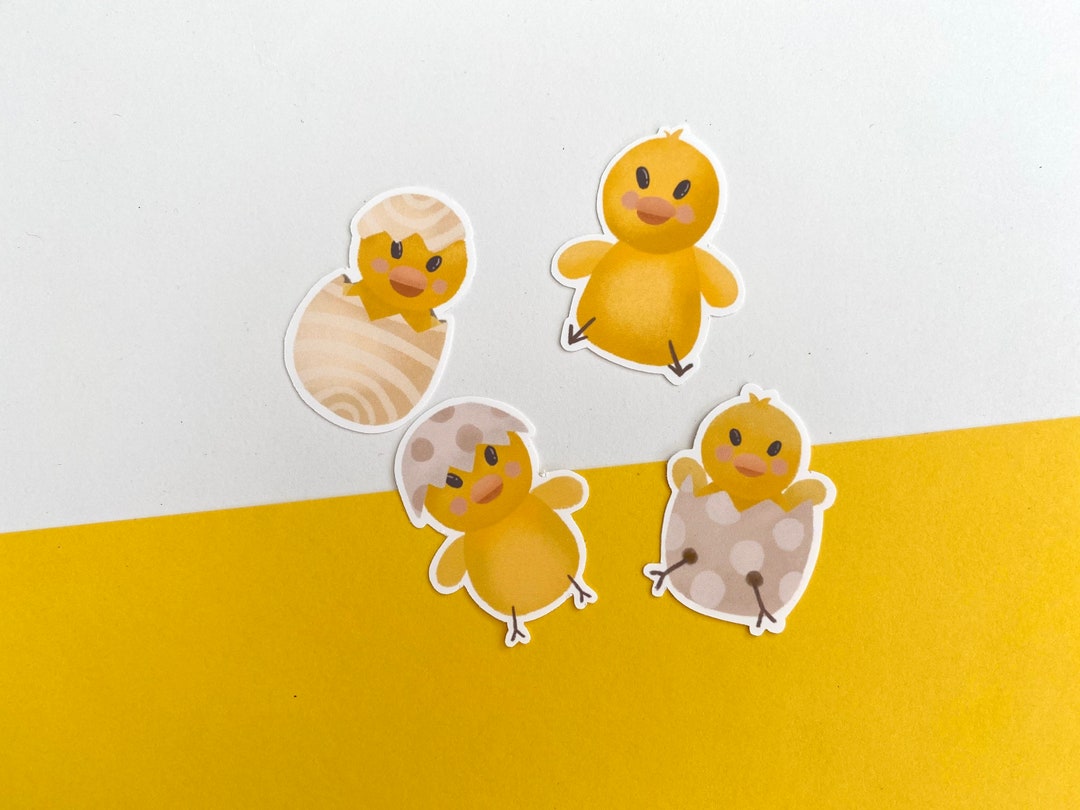 Little Chicky Sticker Set 4 Chicken Easter Chicks Cute Matte Vinyl ...