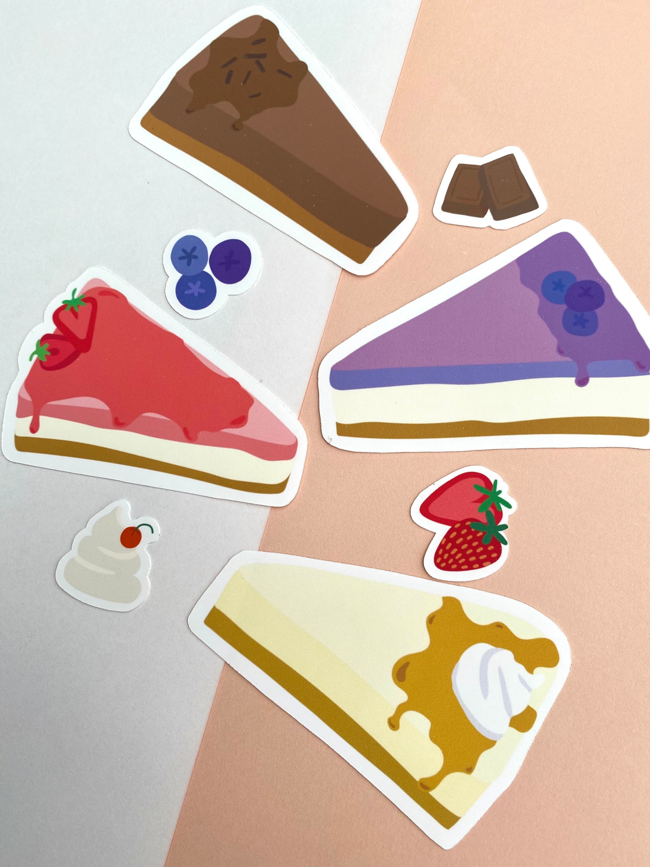 Cheesecake Sticker Set Matte Vinyl 8 Piece Sticker Set - Etsy