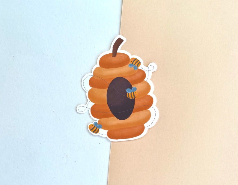 Busy Bee Hive Sticker Cute Buzzing Bees Hive Matte Vinyl - Etsy