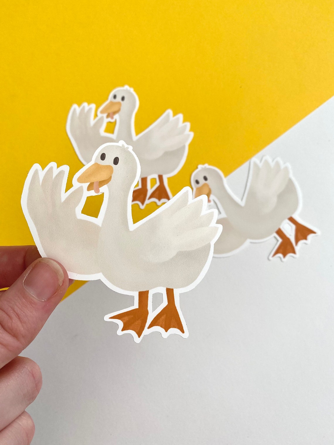 Silly Goose Sticker Cute Naughty Goose Bird Matte Vinyl - Etsy