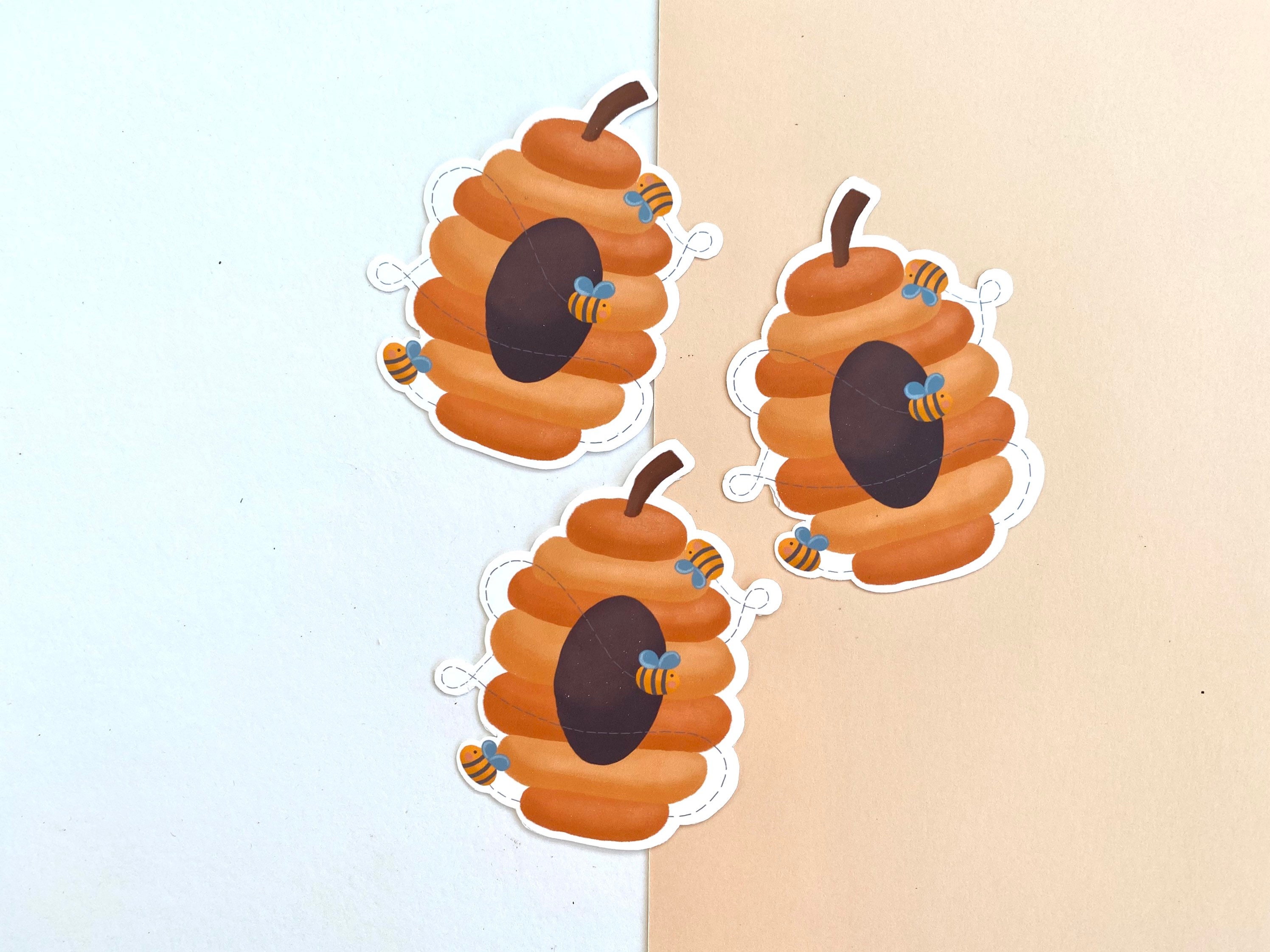 Busy Bee Hive Sticker Cute Buzzing Bees Hive Matte Vinyl | Etsy